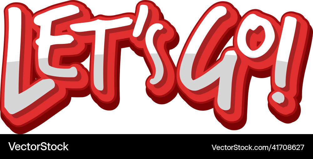 Lets go text icon on white background Royalty Free Vector