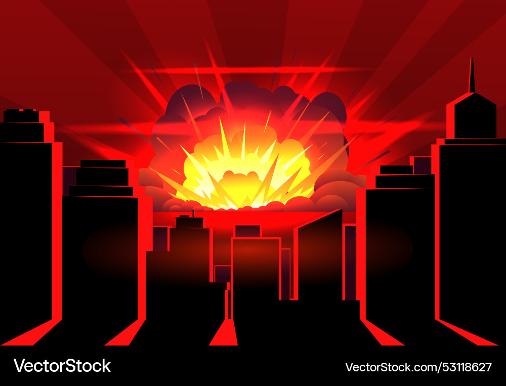 Nuclear explosion in city devastating outbreak Vector Image