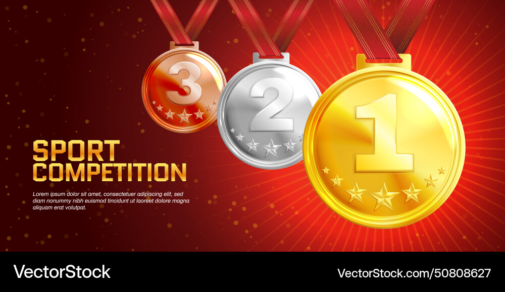 Sport competition realistic poster Royalty Free Vector Image