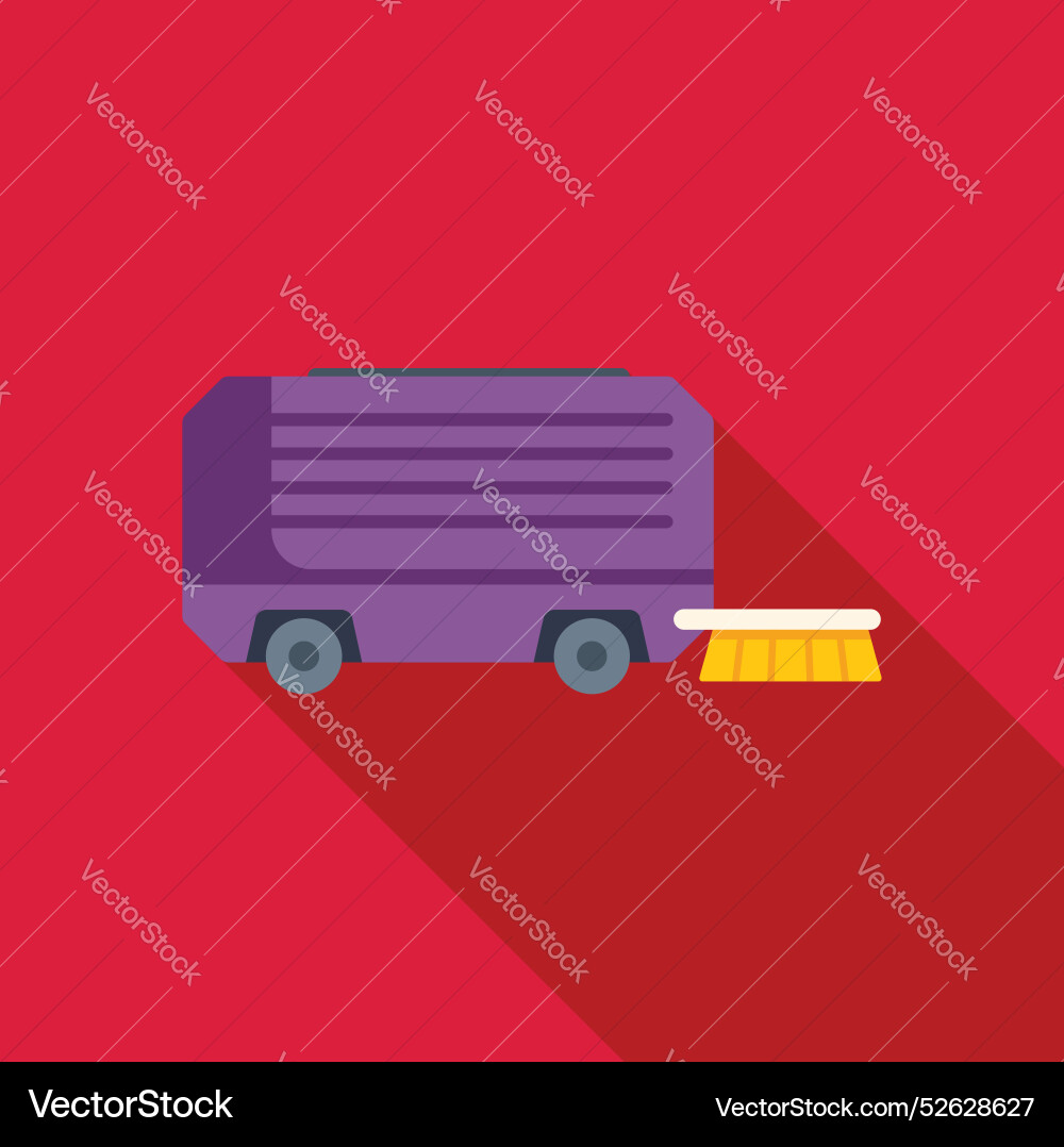 Street cleaning machine the road Royalty Free Vector Image
