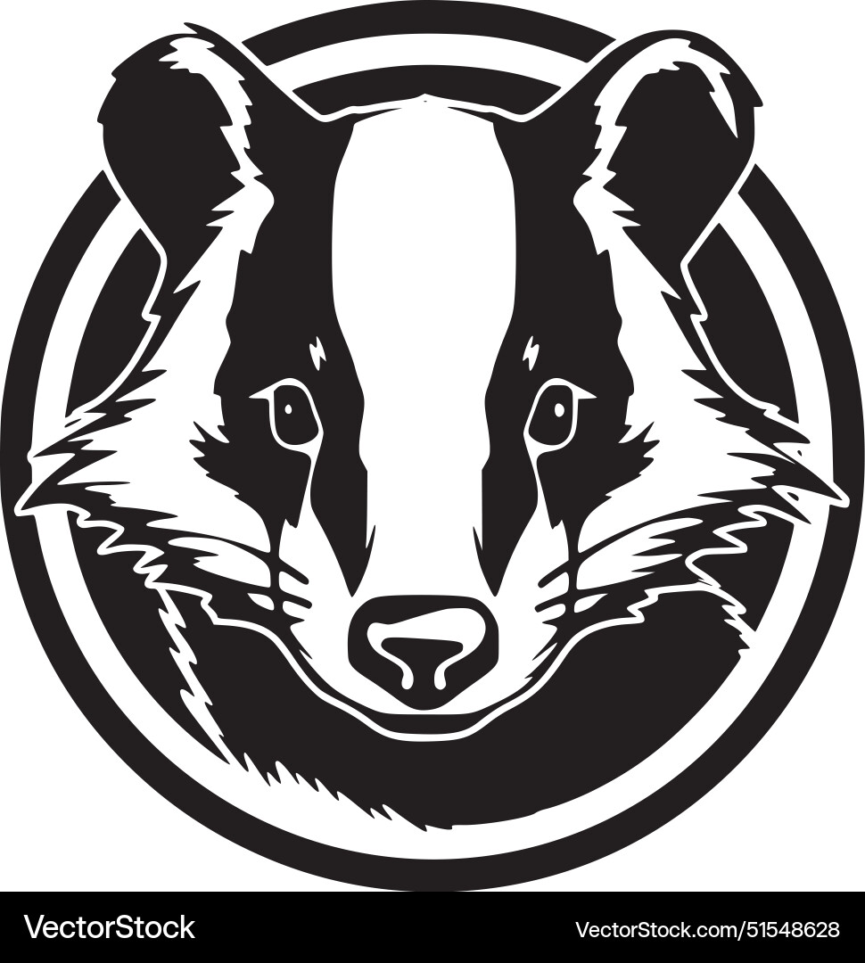 Badger - minimalist and flat logo Royalty Free Vector Image