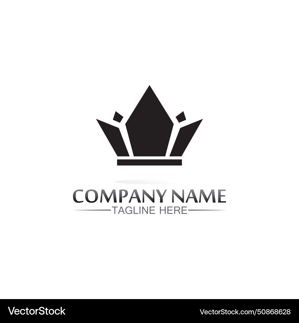 Crown logo king queen princess template Royalty Free Vector