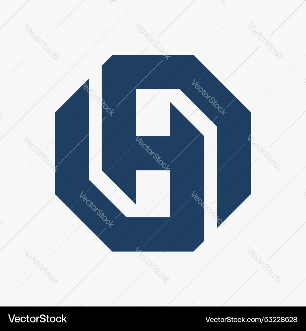 H initial hexagon letter logo design template Vector Image