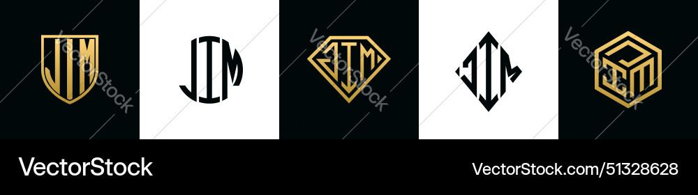 Initial letters jim logo designs bundle Royalty Free Vector