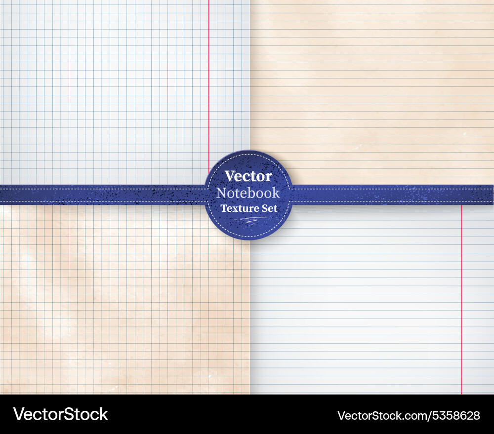 Notebook paper textures Royalty Free Vector Image