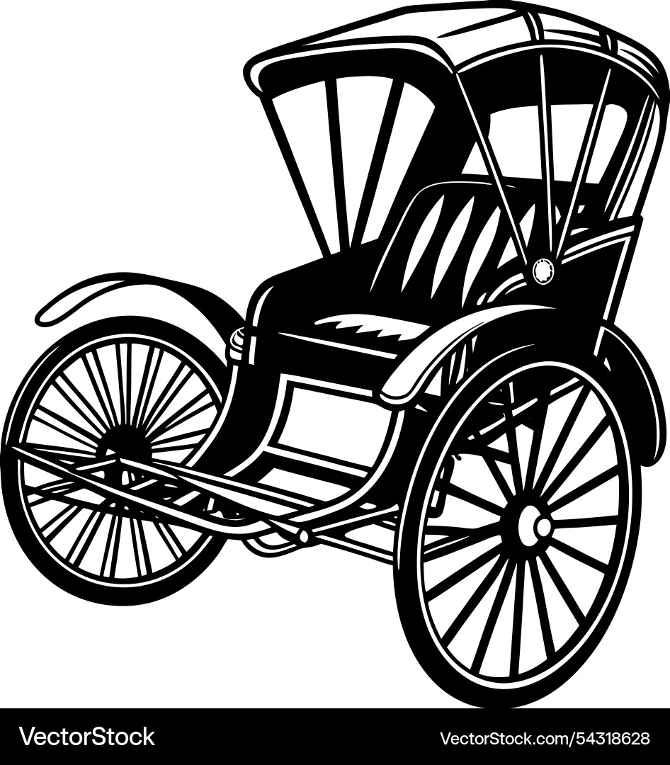 Rickshaw silhouette art 4 Royalty Free Vector Image