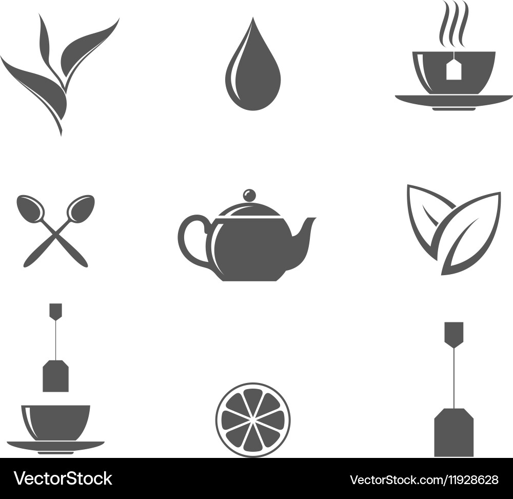 Tea icon set Royalty Free Vector Image - VectorStock
