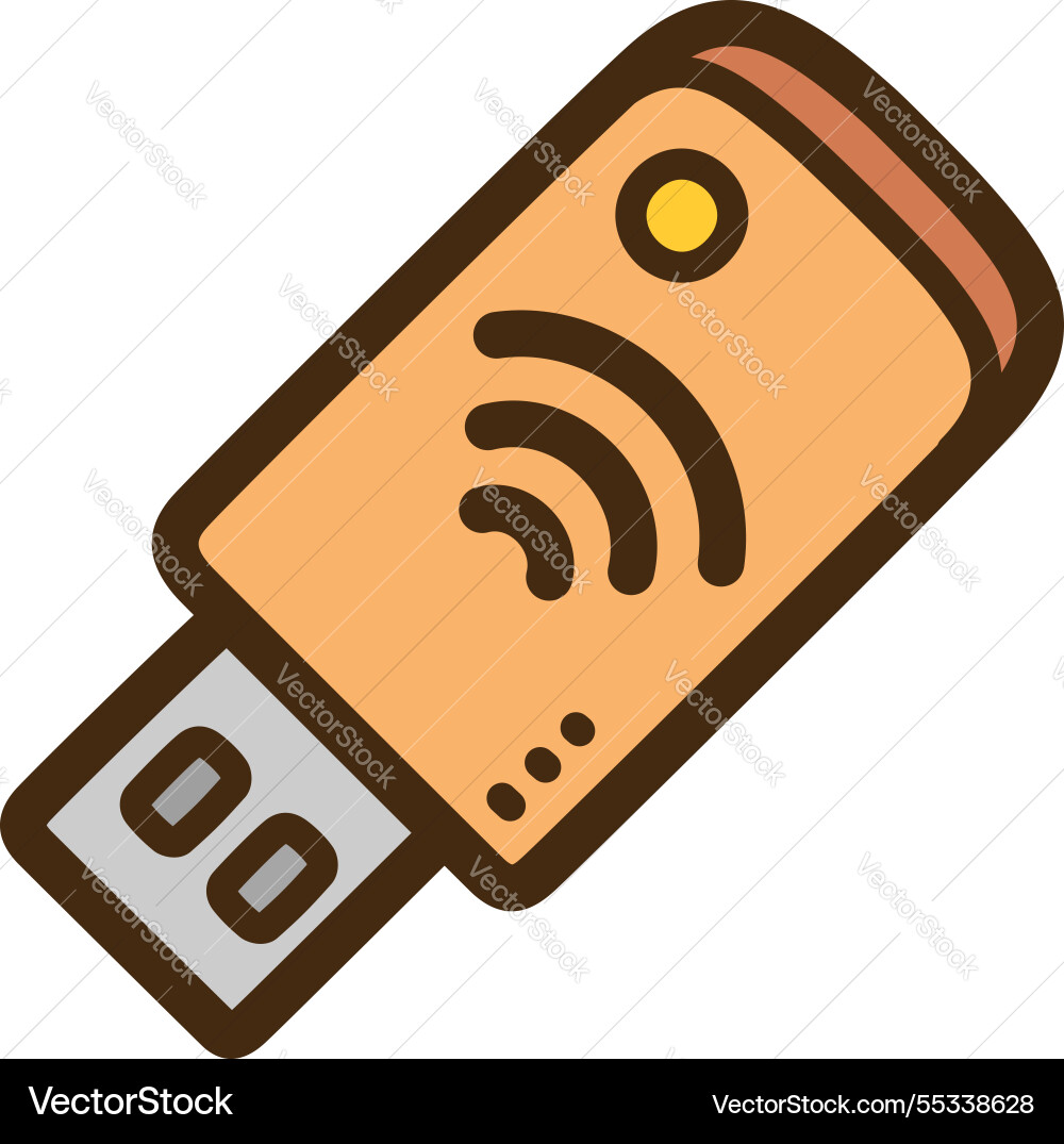 Usb dongle - electronic devices doodle art Vector Image