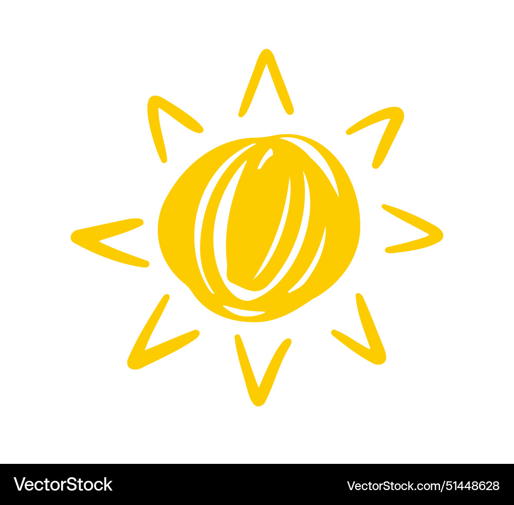 Yellow suns in flat design isolated white Vector Image