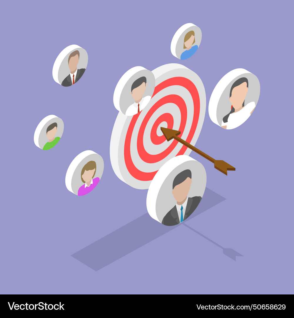 3d isometric flat of customer Royalty Free Vector Image