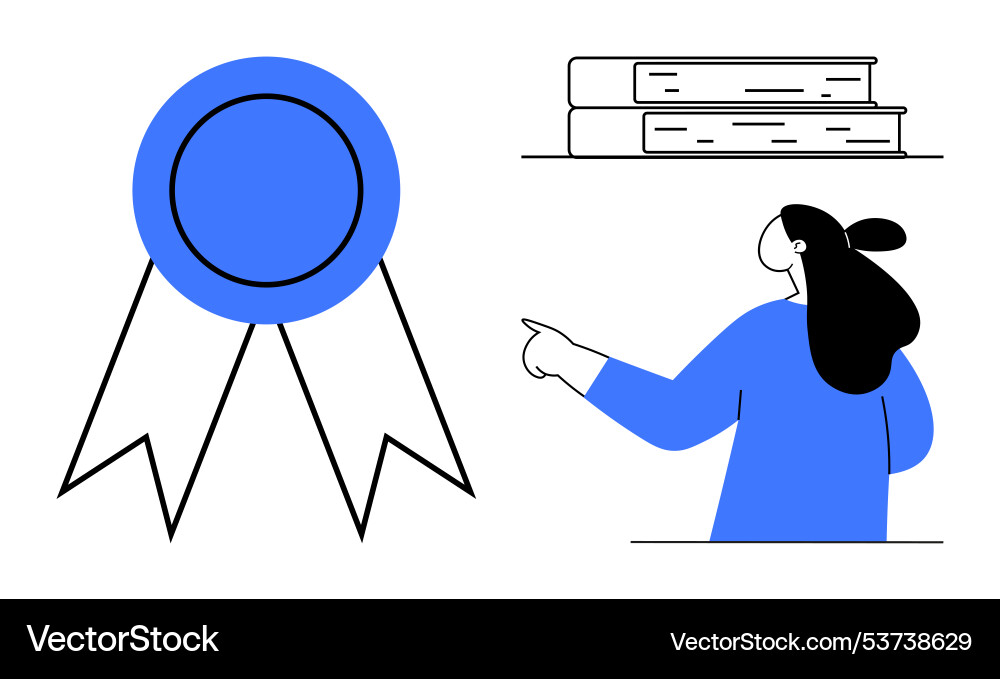 Achievement and learning concept with ribbon Vector Image