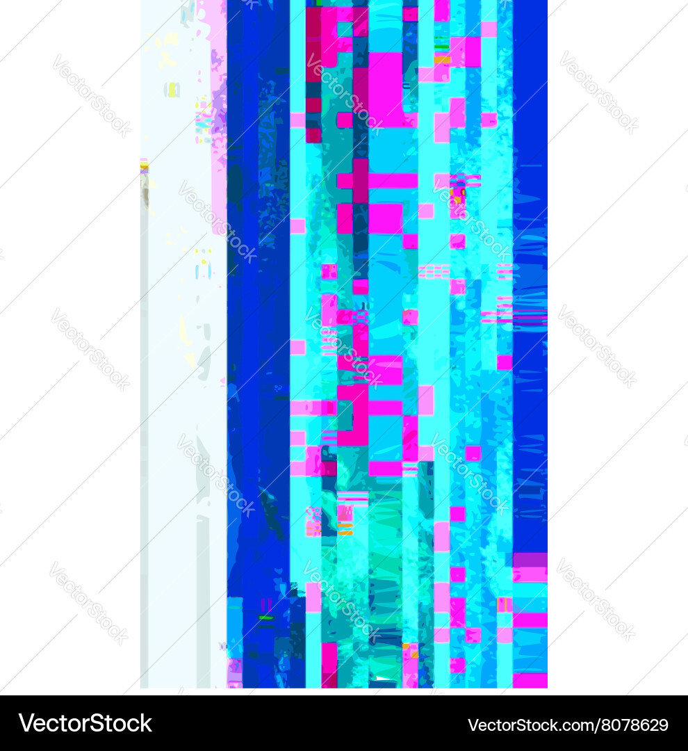 Colored abstract glitch art design background Vector Image