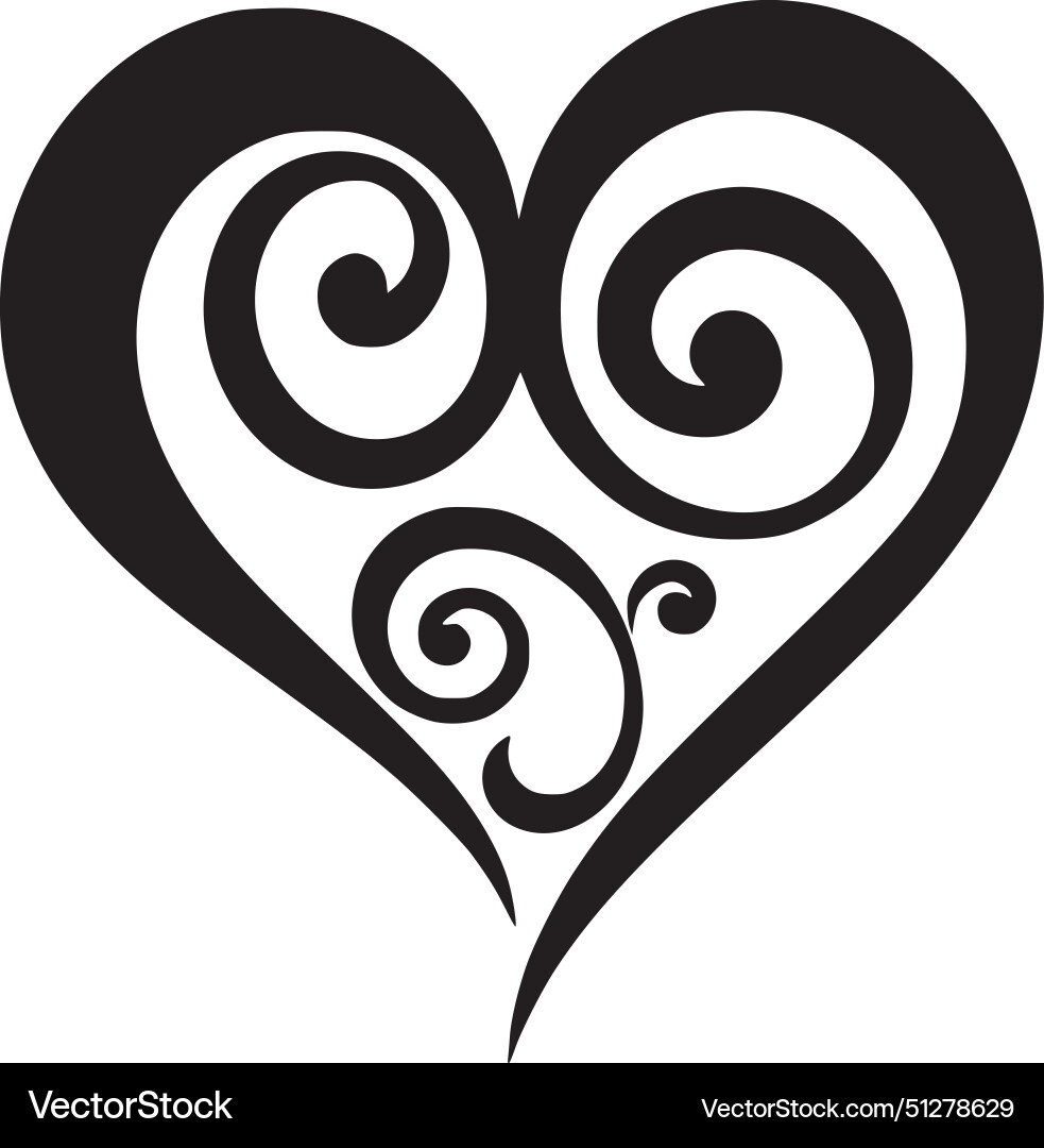 Heart - minimalist and flat logo Royalty Free Vector Image