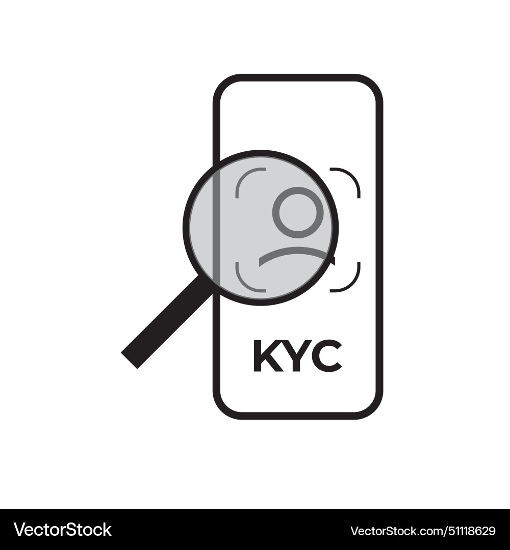 Kyc know your customer line icon Royalty Free Vector Image