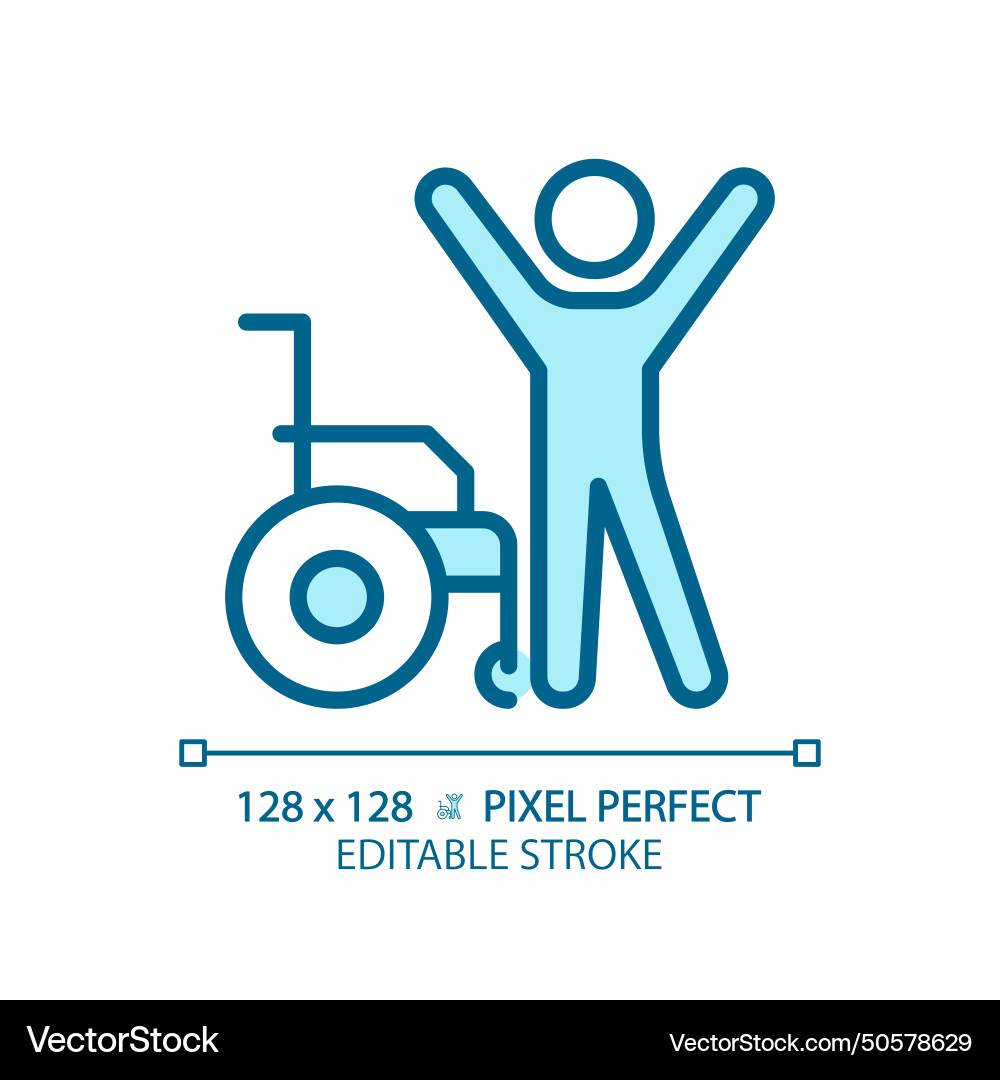 Patient recovery light blue icon Royalty Free Vector Image