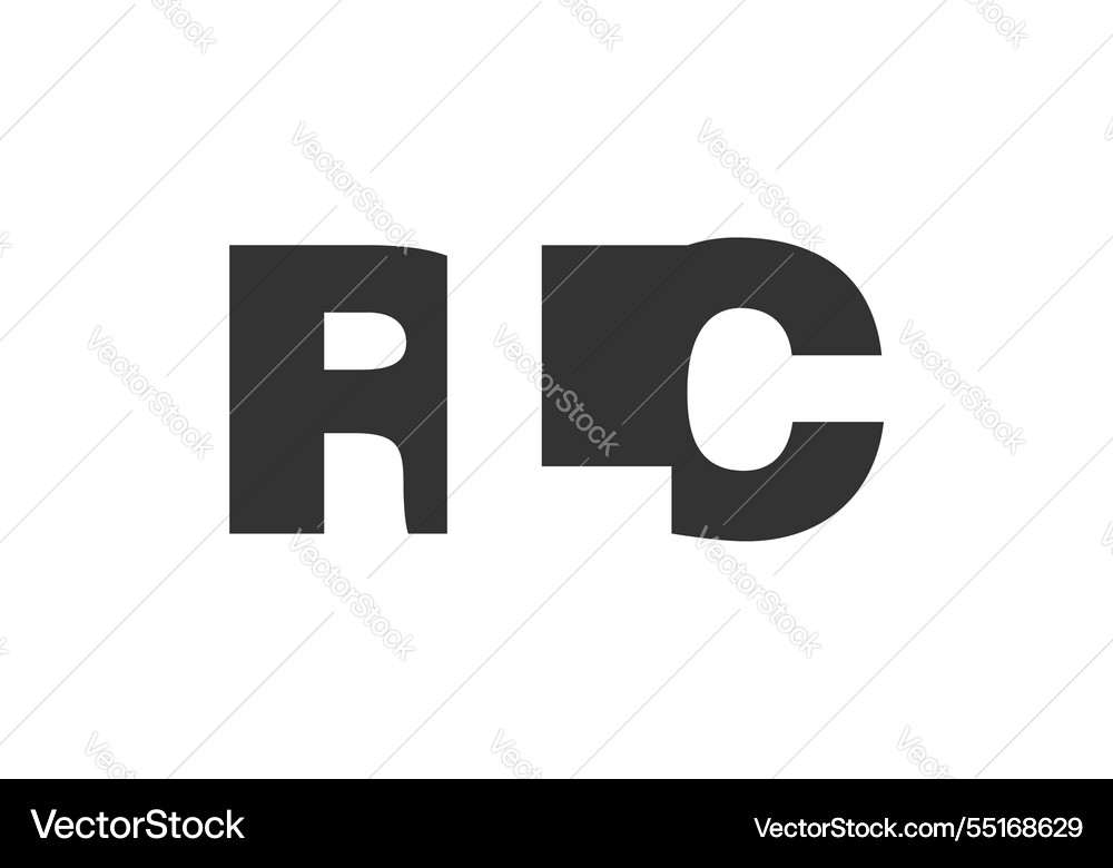Rlc logo design initial letter r l c bold font Vector Image