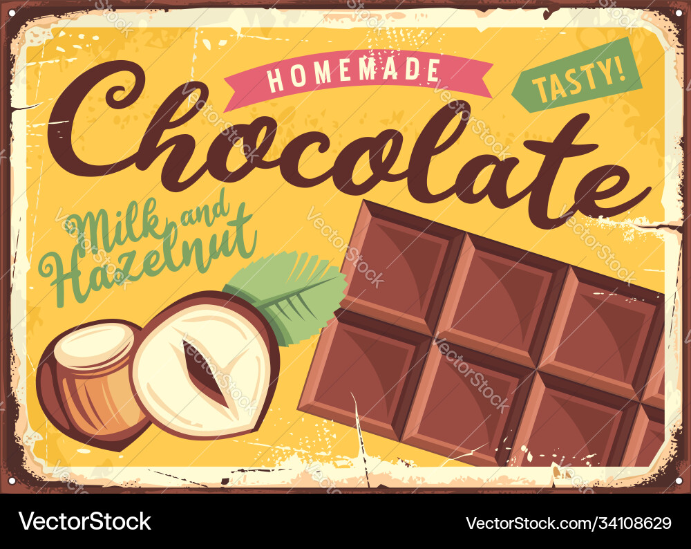 Vintage Chocolate Candy Sign Royalty Free Vector Image