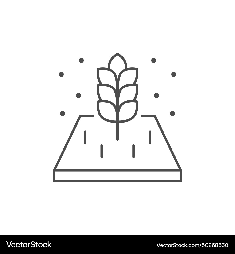 Cereal field line outline icon Royalty Free Vector Image