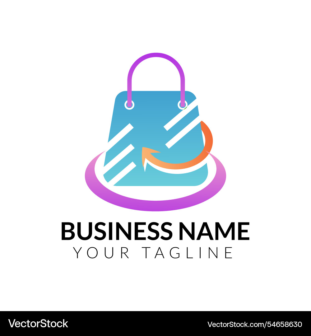 Ecommerce modern minimalist abstractcolorful logo Vector Image