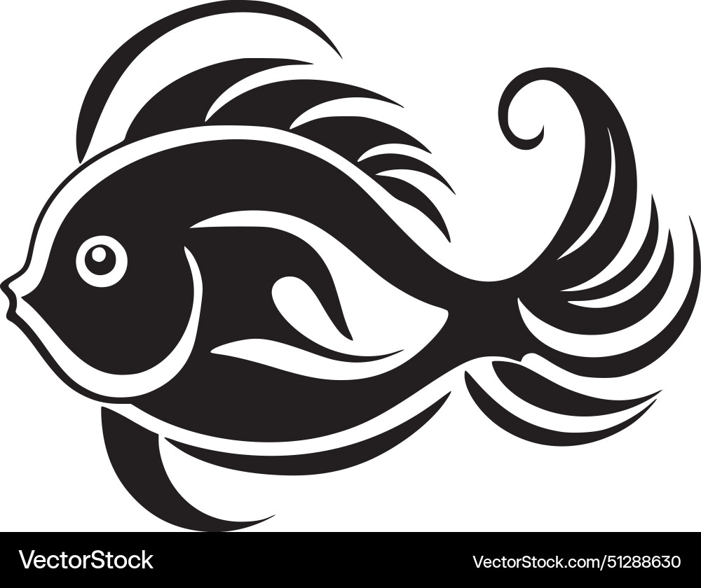Fish - black and white Royalty Free Vector Image