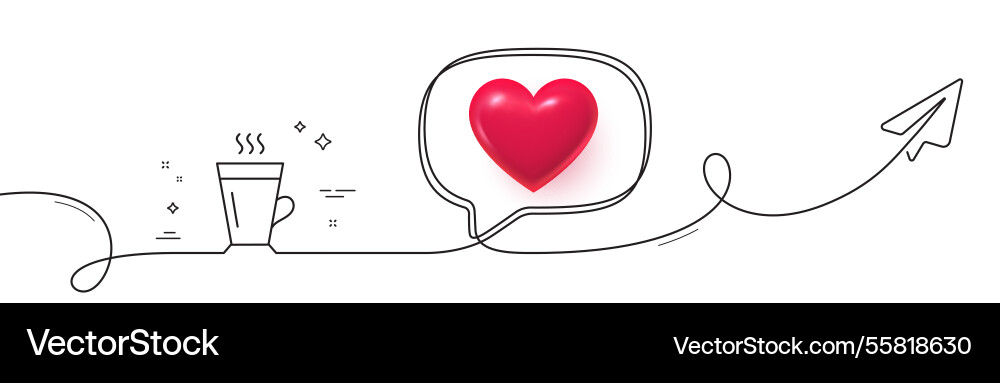 Latte line icon hot coffee or tea sign Royalty Free Vector