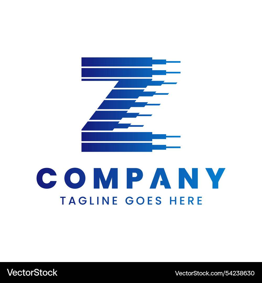 Letter z dynamic technology logo symbolizing Vector Image