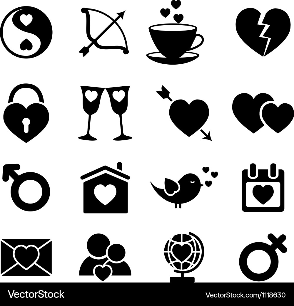 Love Icon Set Royalty Free Vector Image - VectorStock