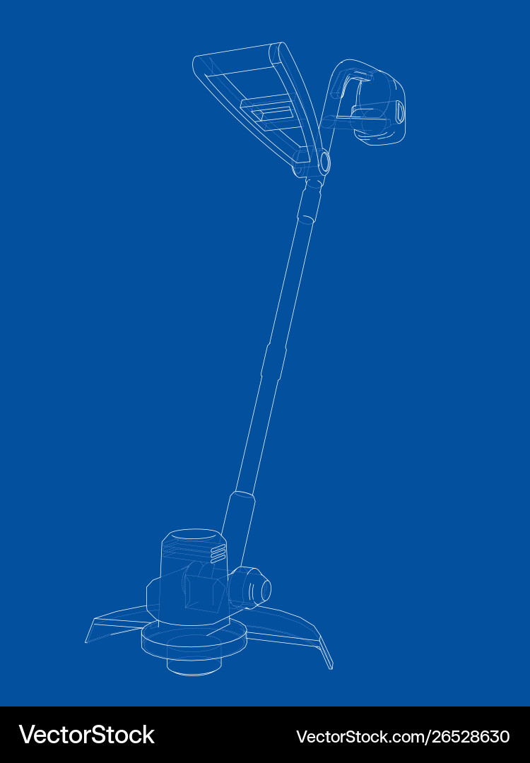 Outline trimmer grass cutter Royalty Free Vector Image
