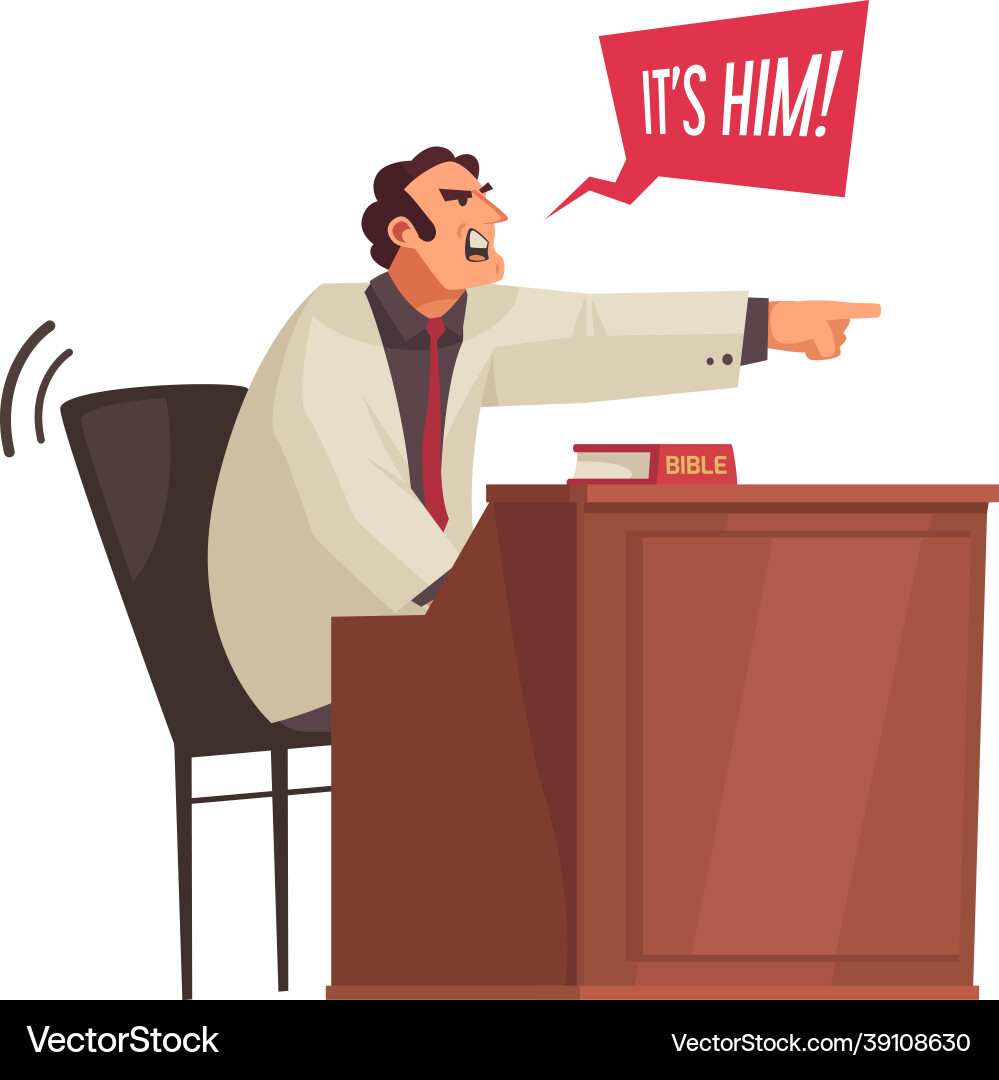 Prosecuting attorney justice composition Vector Image