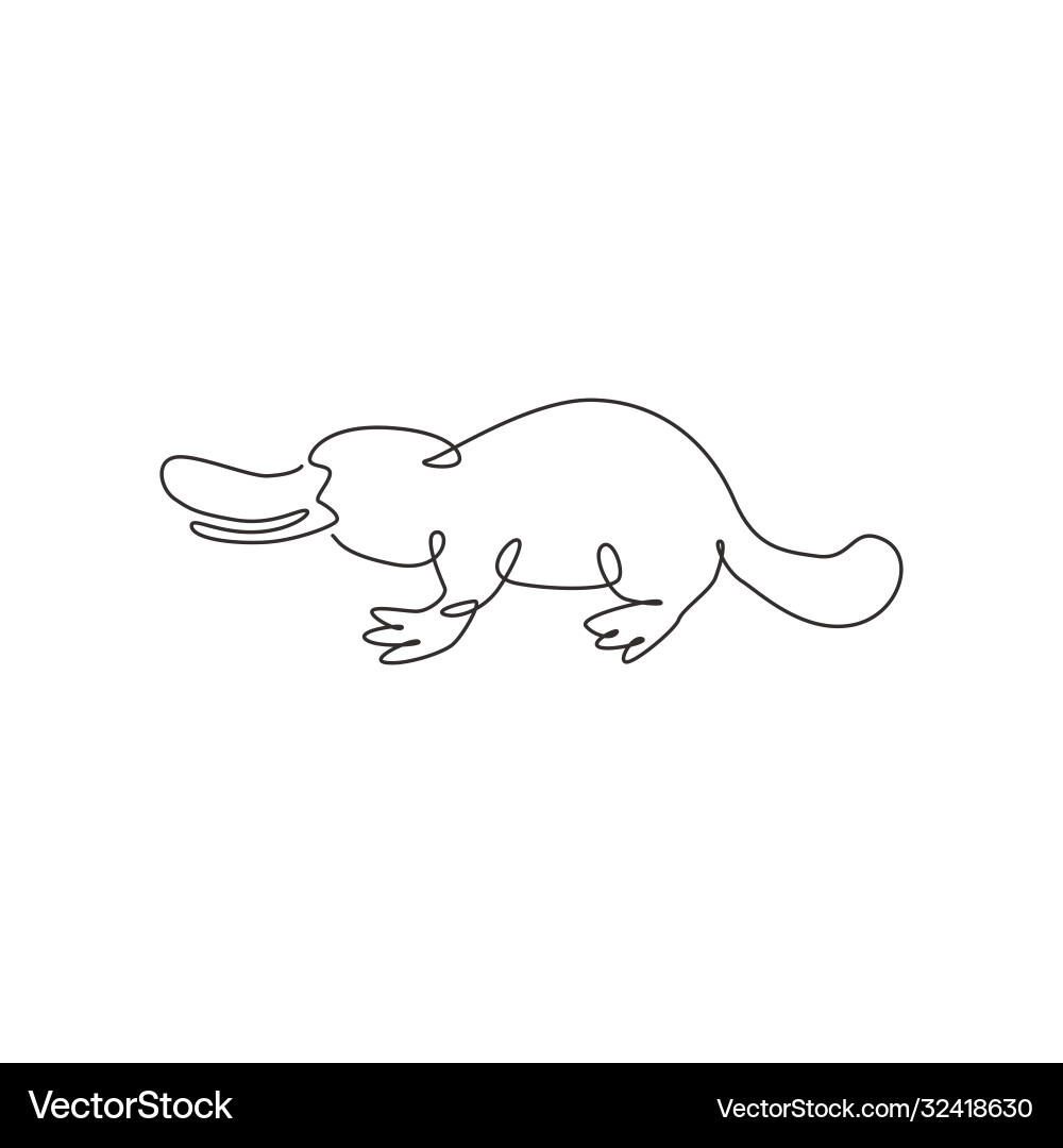 Single continuous line drawing funny adorable Vector Image