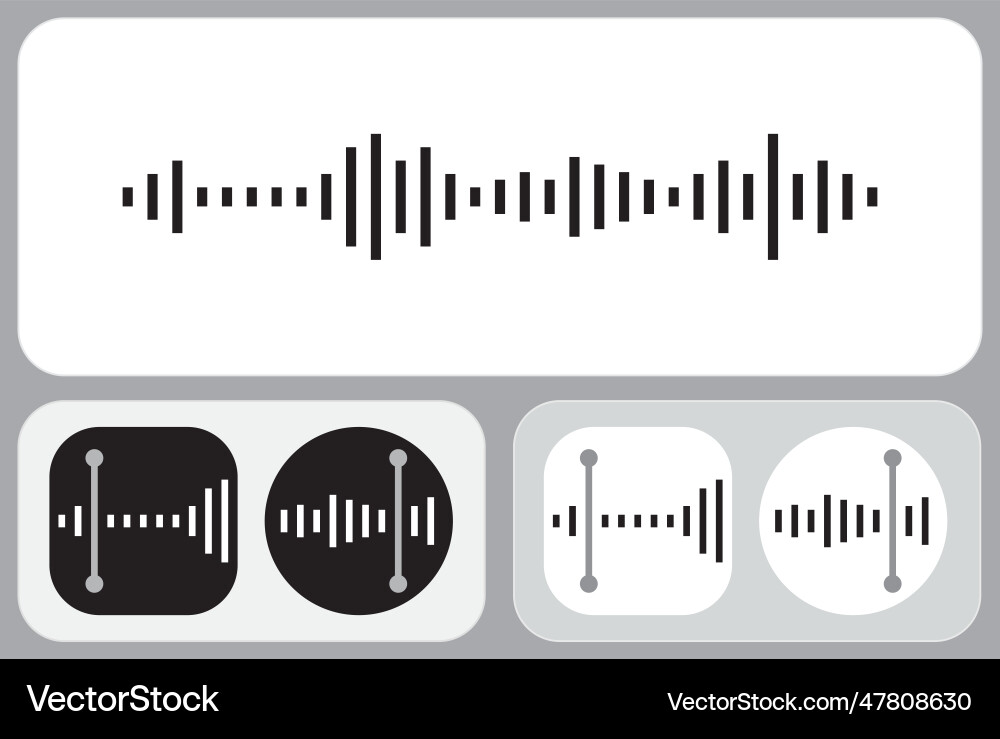 Sound wave eq equalizer icons and widget design Vector Image