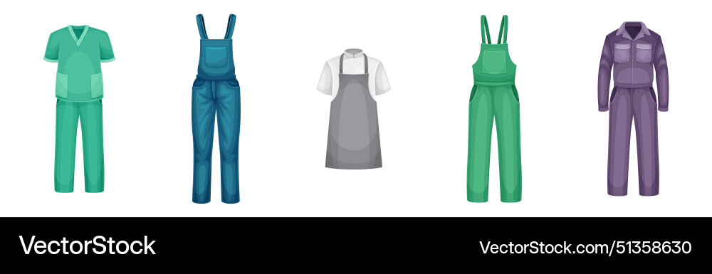 Uniform and workwear clothes for professional Vector Image