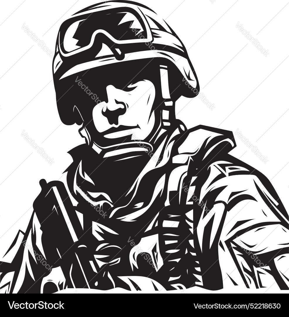 Vanguard stealth combat soldier icon warrior Vector Image