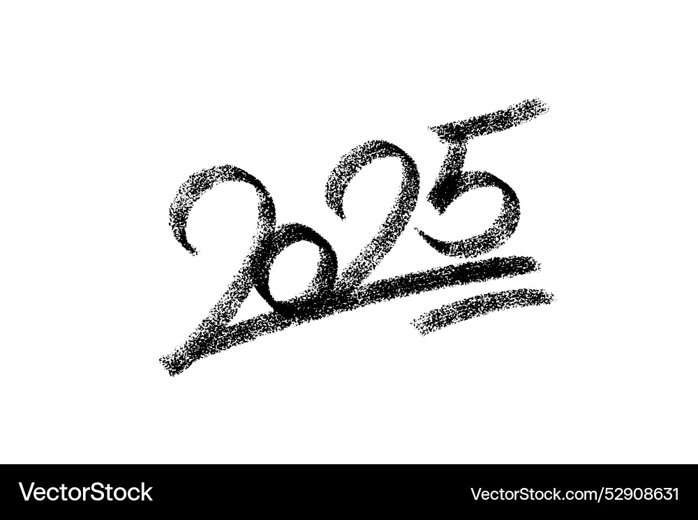 Artistic inscription 2025 hand drawn crayon – Royalty-Free Vector ...