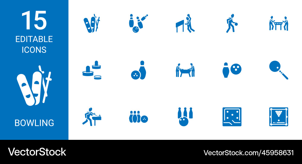 Bowling icons Royalty Free Vector Image - VectorStock