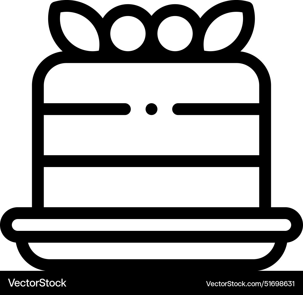 Cake icon thin linear style design isolated Vector Image