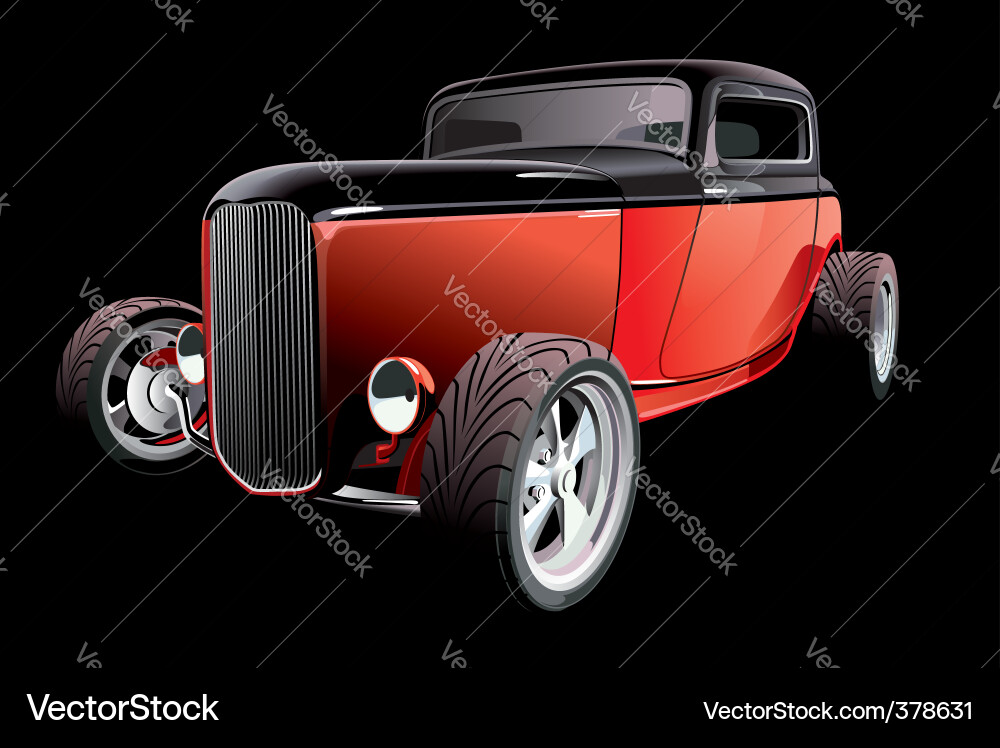 Classic Red Hot Rod Royalty Free Vector Image - VectorStock