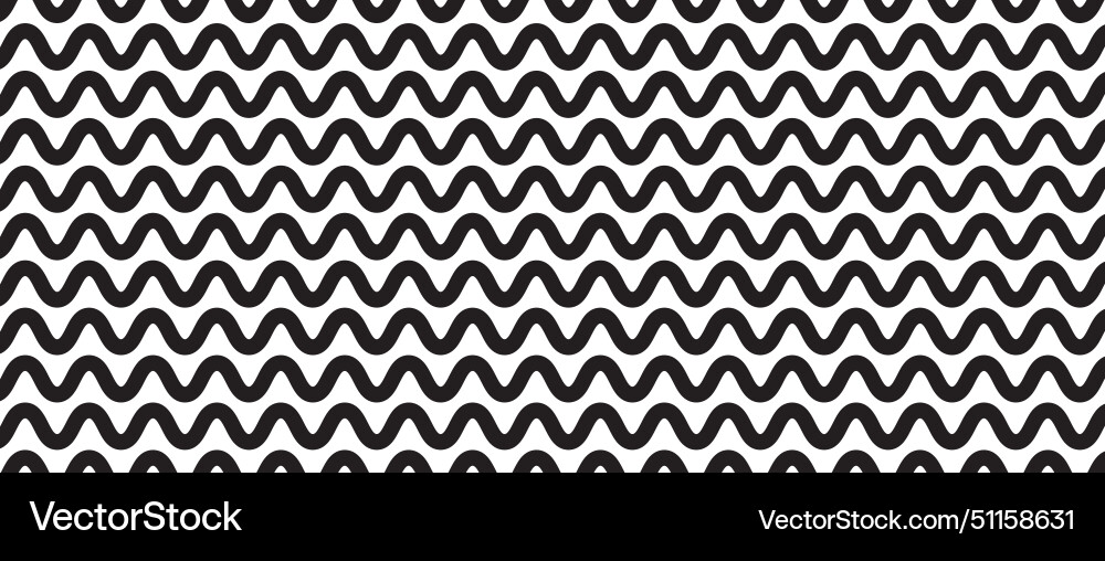 Horizontal bold wavy lines background with black Vector Image