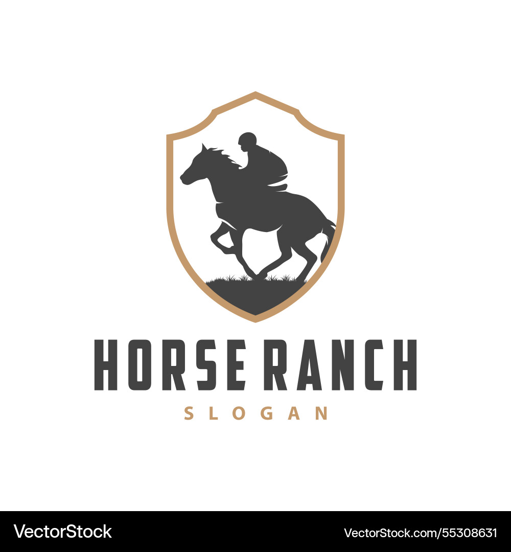 Horse logo simple ranch template western Vector Image