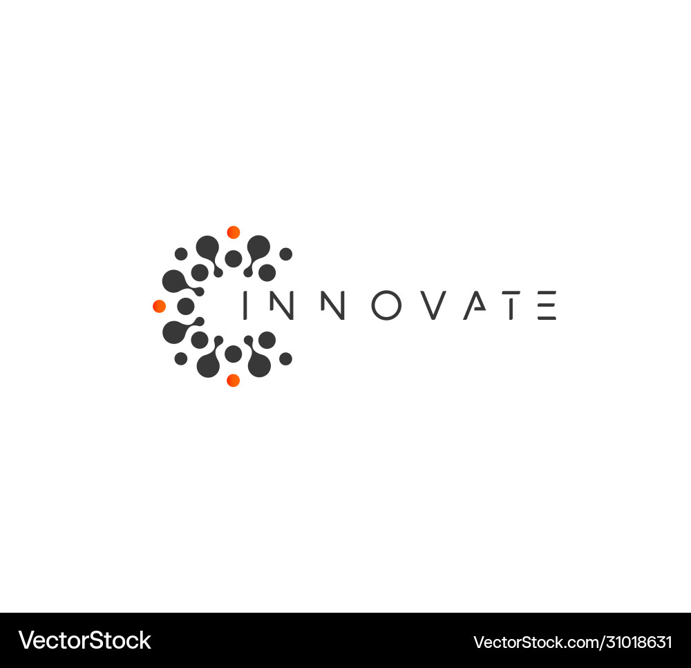 Innovate technology startup logo concept round Vector Image