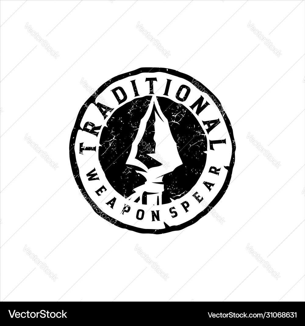 Native indian spear arrowhead logo design hunting Vector Image