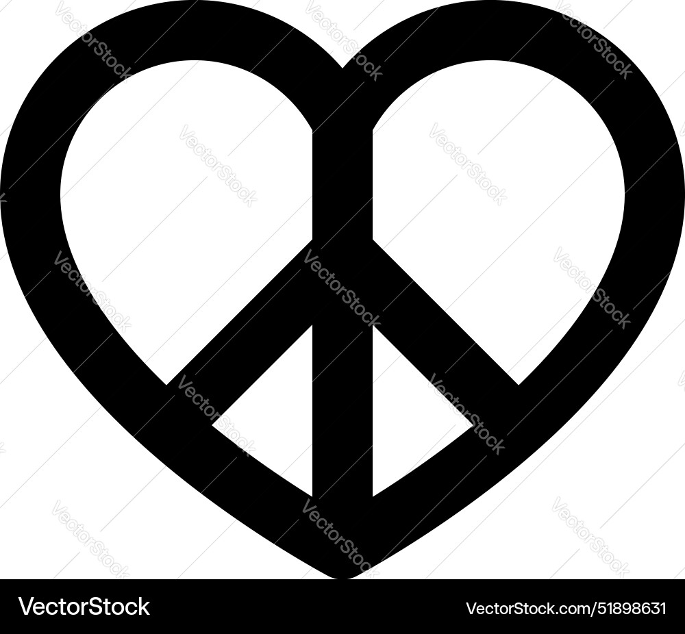 Peace love heart symbol element Royalty Free Vector Image