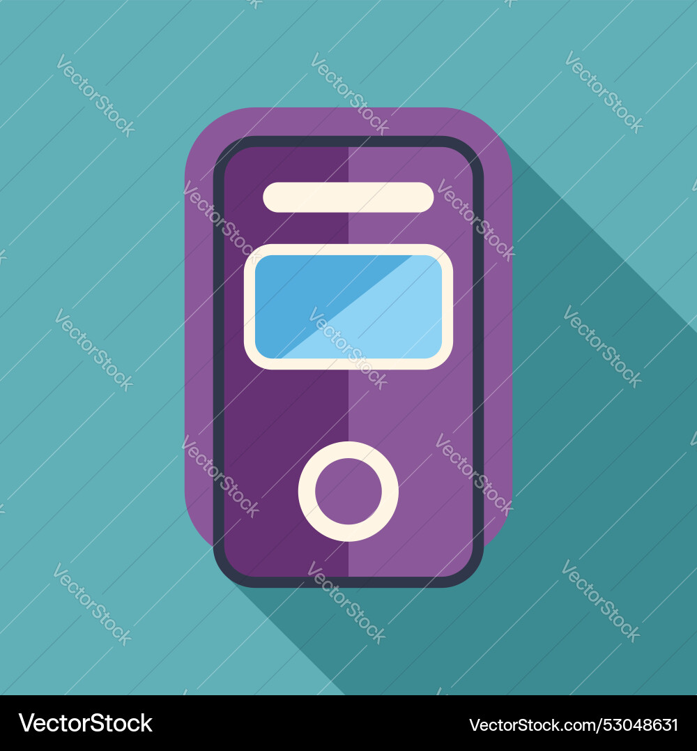 Purple music player displaying audio track Vector Image