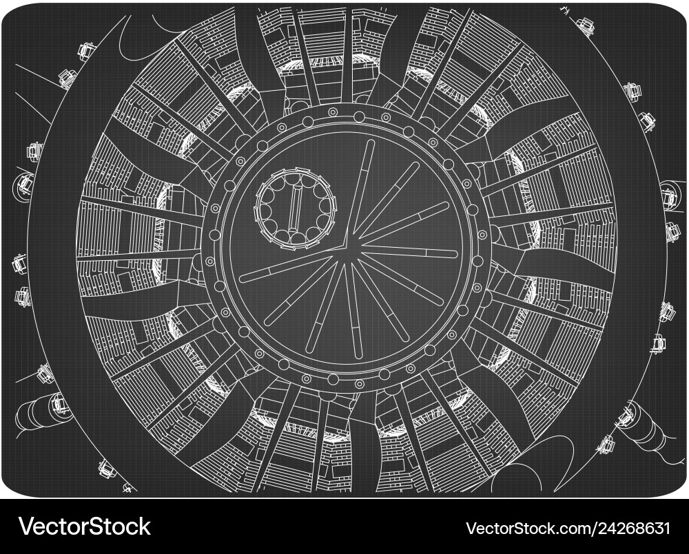 Radial engine on a gray Royalty Free Vector Image