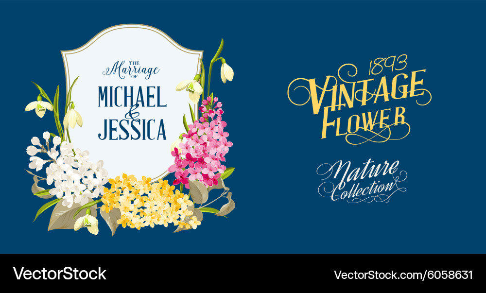 Spring flowers frame Royalty Free Vector Image