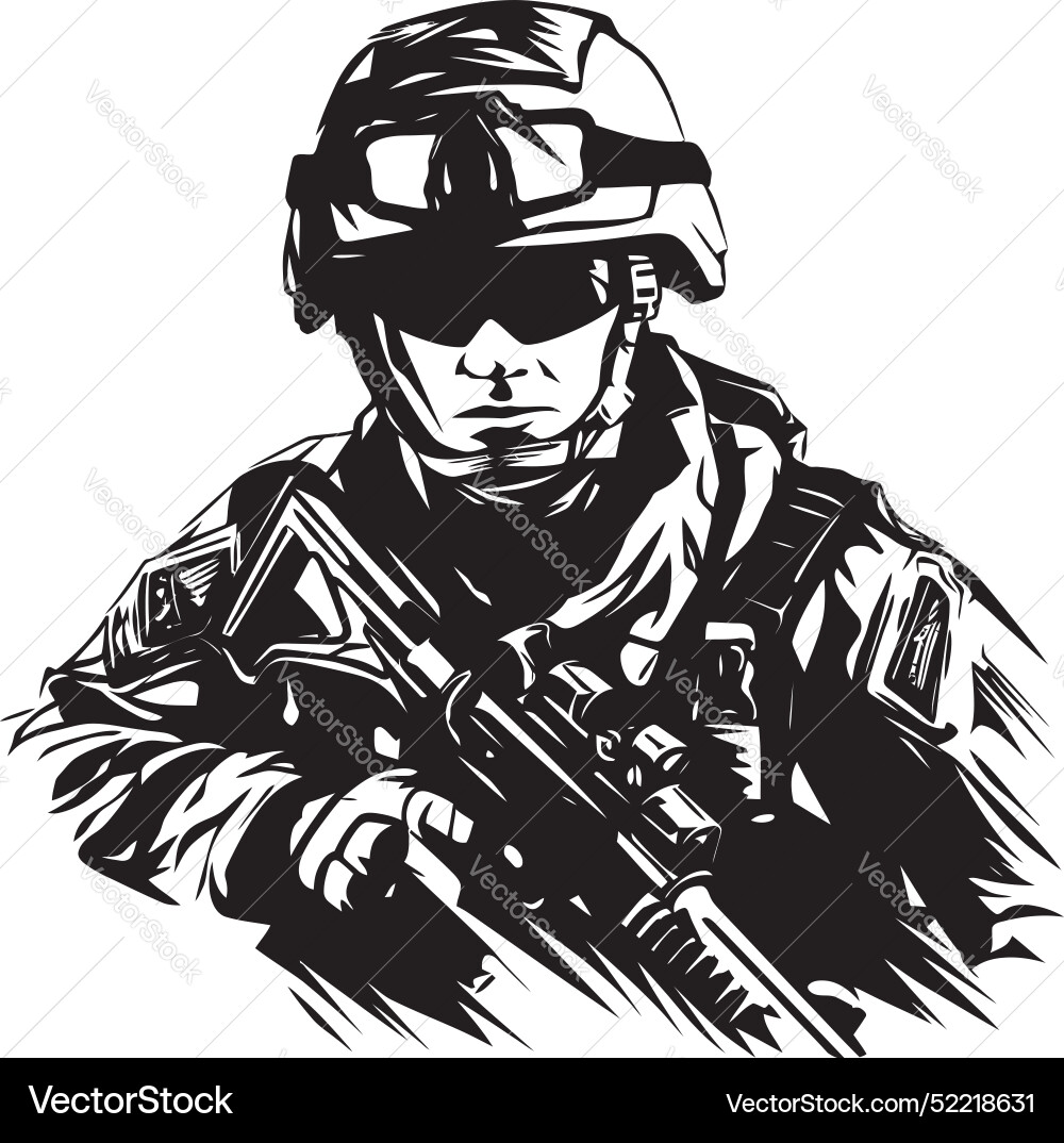 Stealth sentinel combat soldier design covert Vector Image