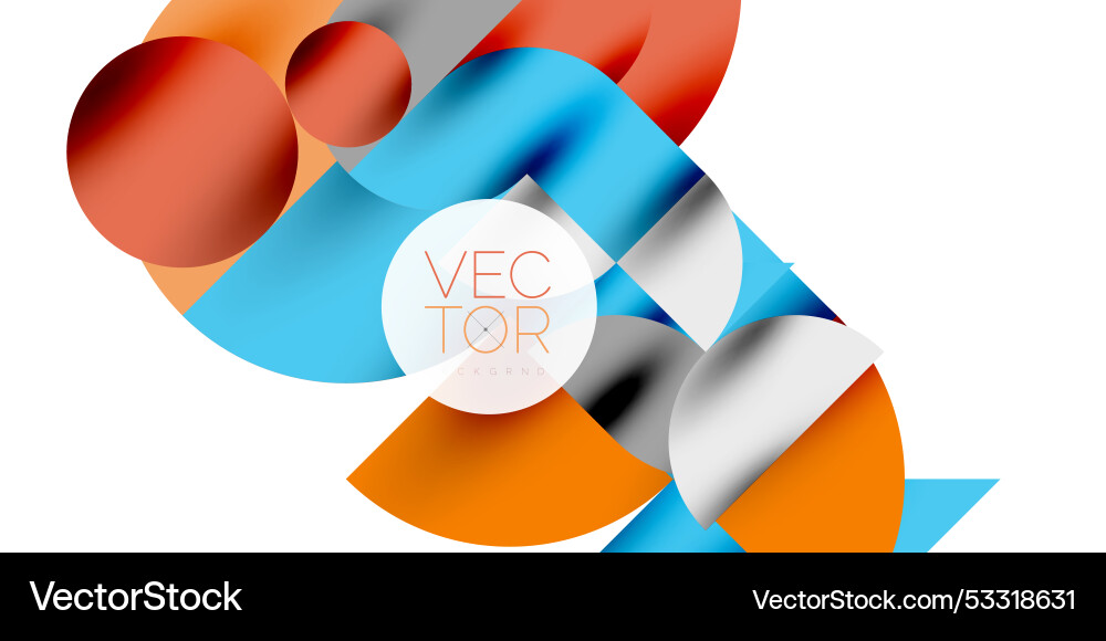 Tech minimal circular shapes geometric art Vector Image