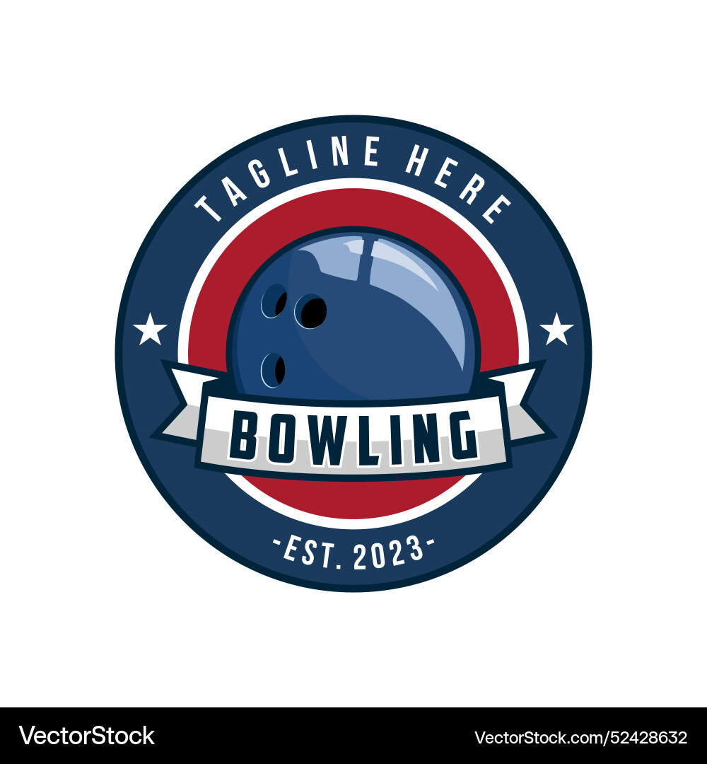 Bowling logo sport design template emblem Vector Image