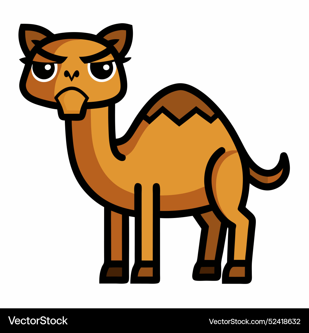 Dromedary camels camel angry kawaii Royalty Free Vector