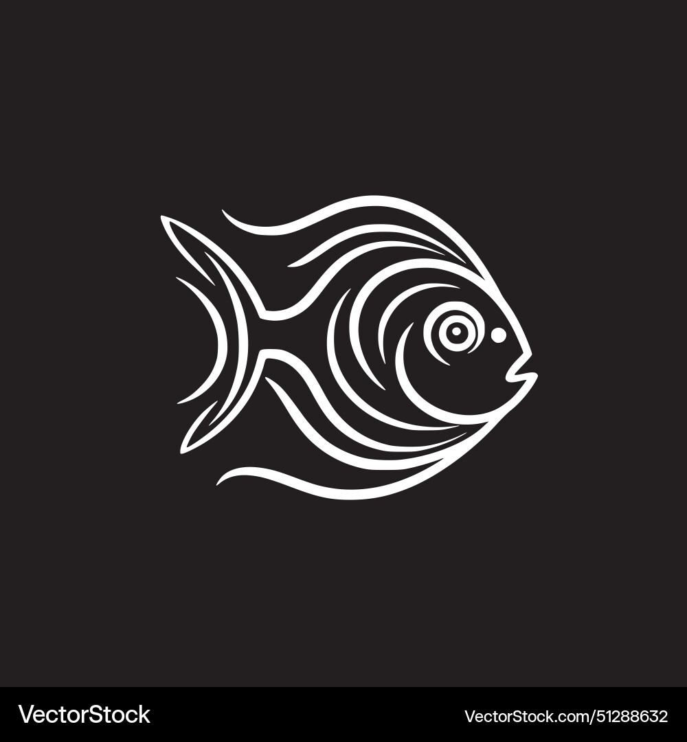 Fish - minimalist and flat logo Royalty Free Vector Image